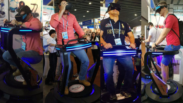 Vibrating vr simulator and vr walker are waiting for you in Canton Fair